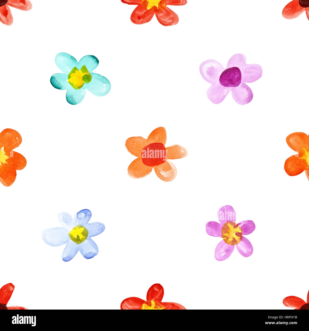 Flowers of different colors - seamless floral pattern Stock Photo - Alamy