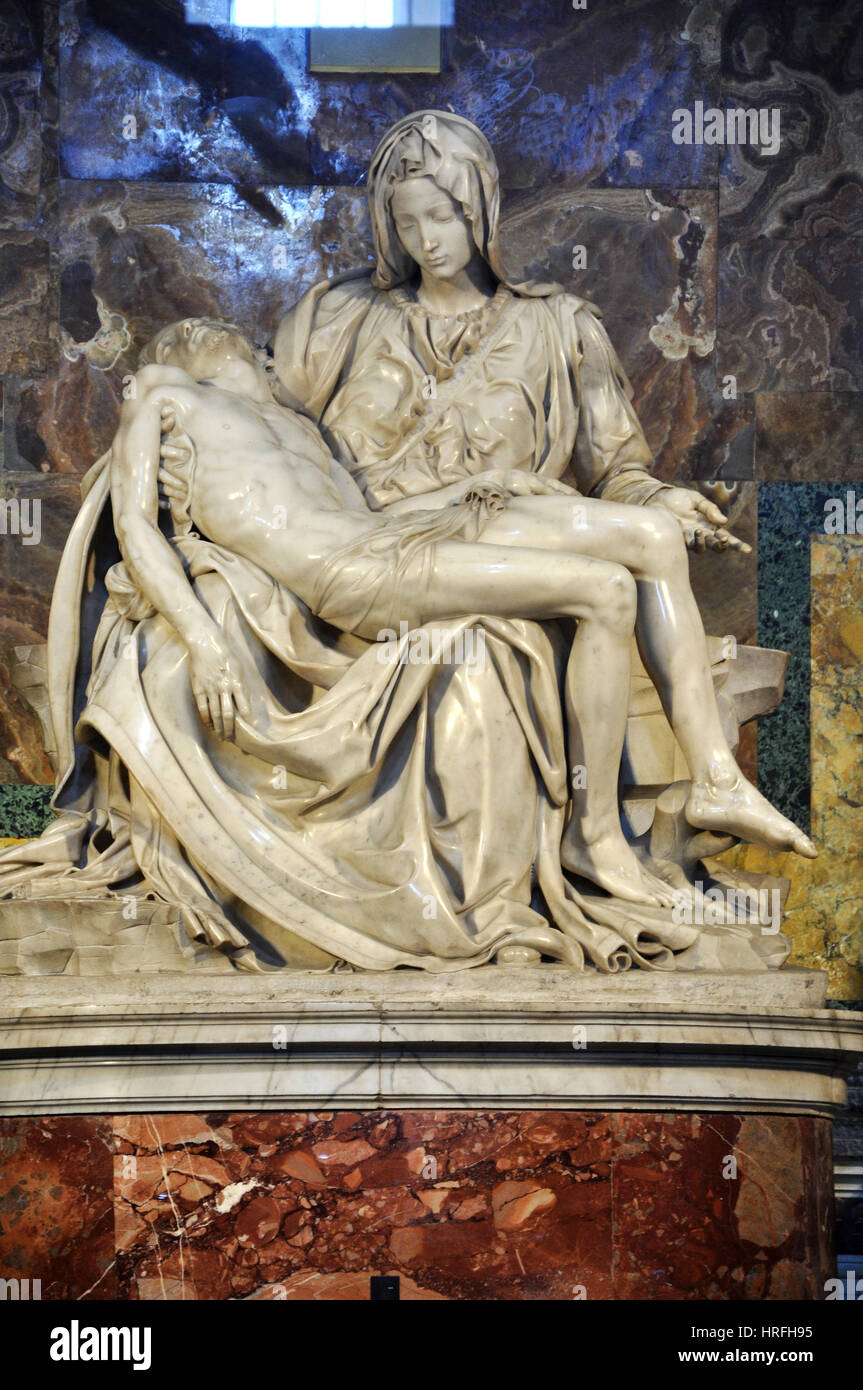 VATICAN, ITALY - MARCH 16, 2016: The famous sculpture of Pieta in the ...