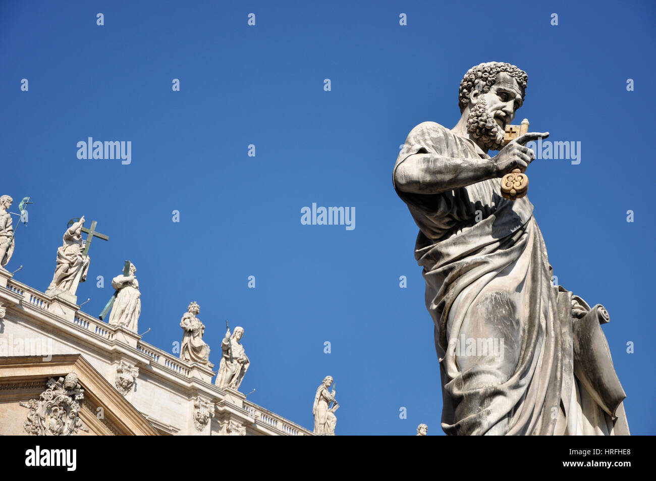 Statue of Saint Peter holding a key. Vatican city Stock Photo - Alamy