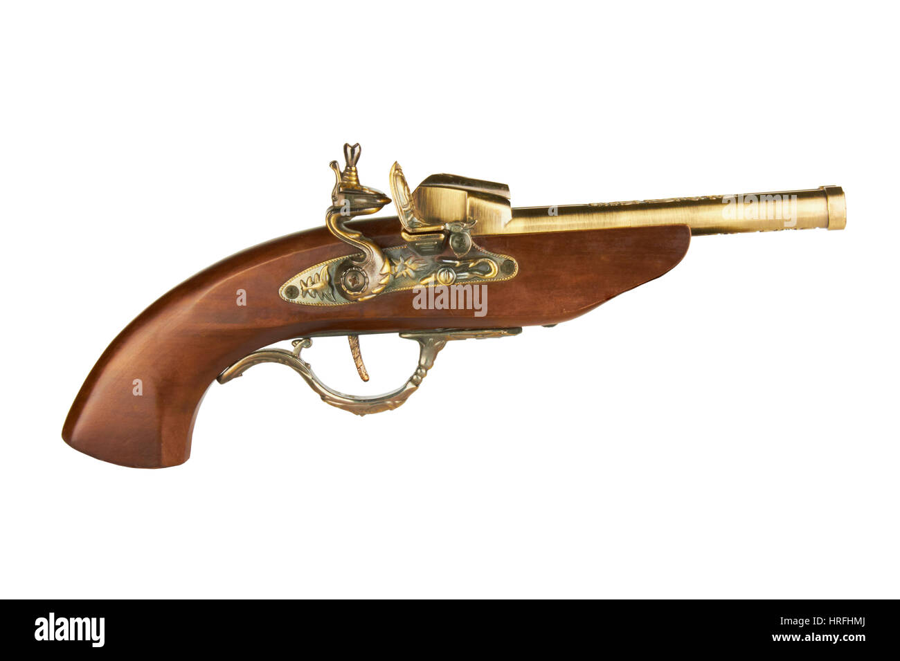 Old flintlock pistol isolated on white background Stock Photo - Alamy