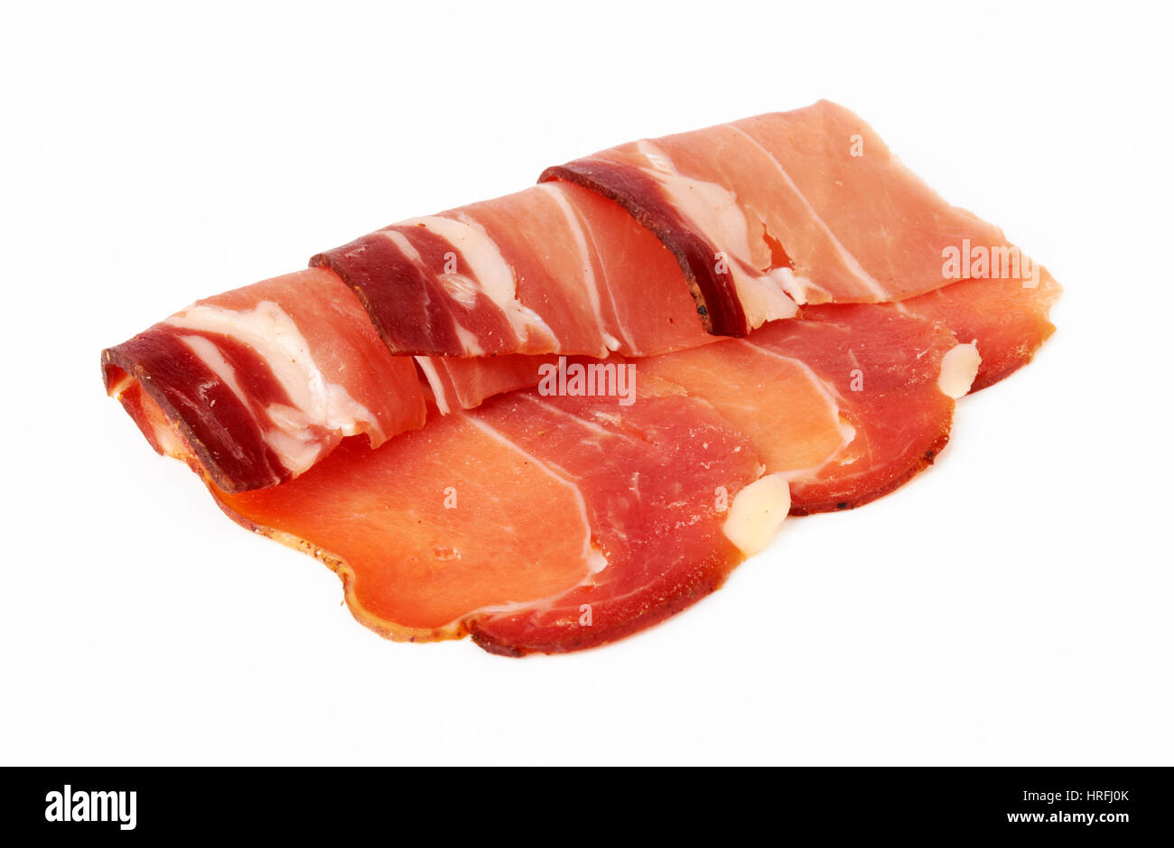 Pieces smoked bacon on Cut Out Stock Images & Pictures - Alamy