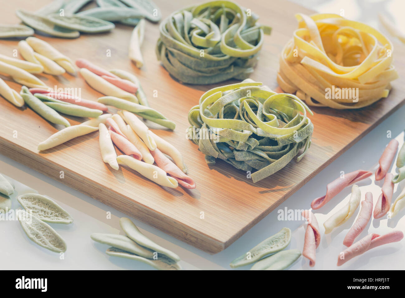 Different types of Italian pasta Stock Photo - Alamy