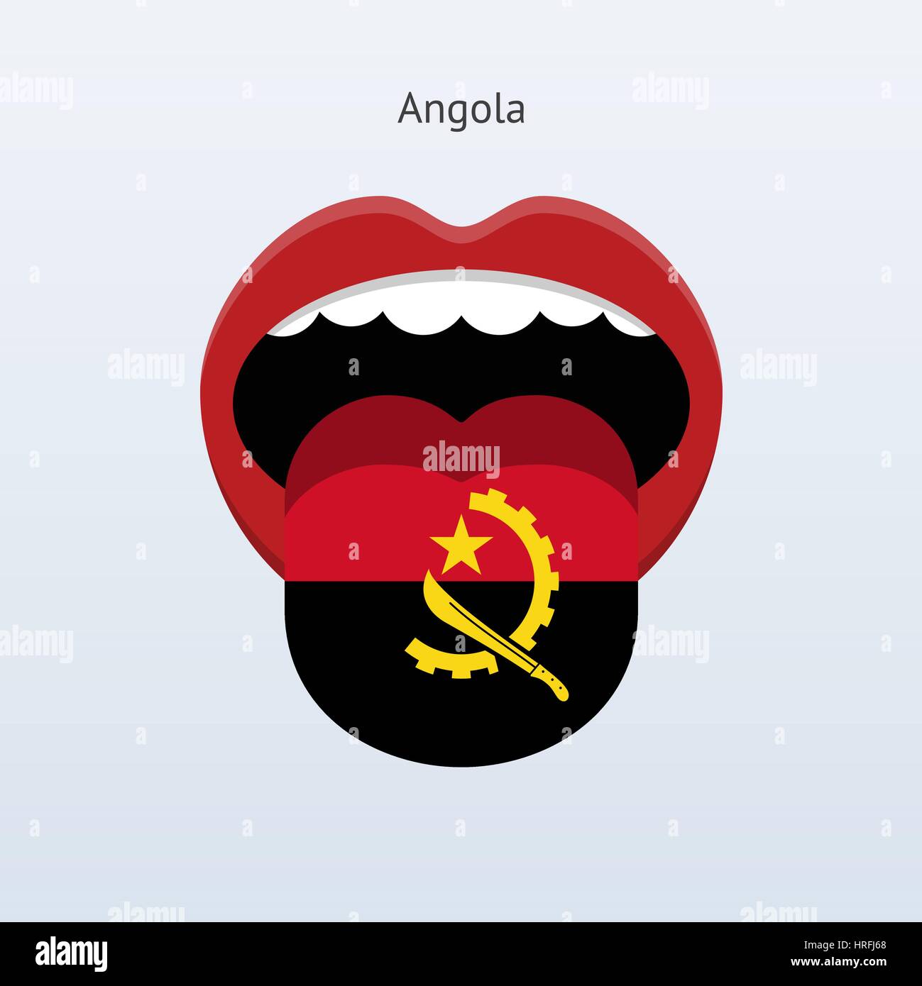 Angola language. Abstract human tongue. Vector illustration Stock ...
