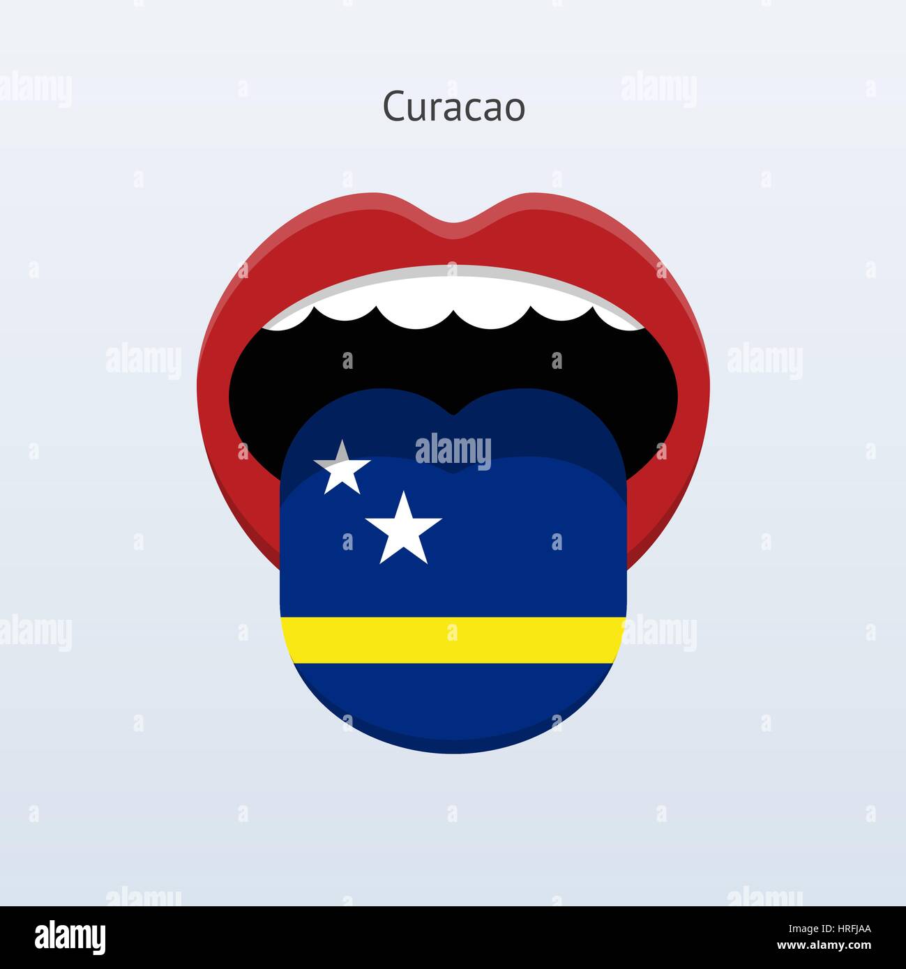 Curacao language. Abstract human tongue. Vector illustration Stock ...