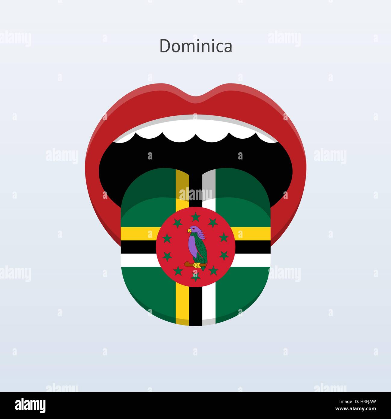 Dominica language. Abstract human tongue. Vector illustration Stock ...