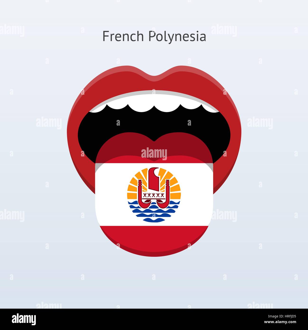 French Polynesia language. Abstract human tongue. Vector illustration ...