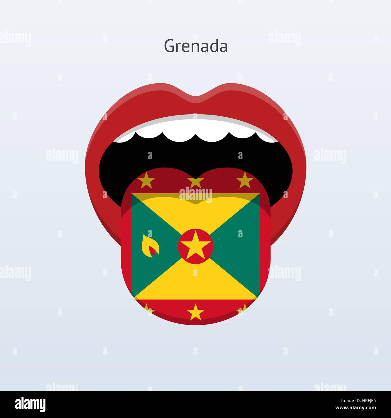 Grenada language. Abstract human tongue. Vector illustration Stock ...