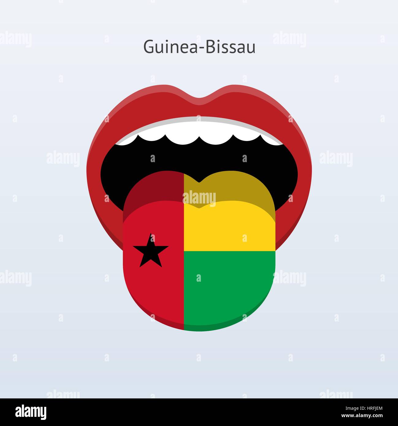 Guinea-Bissau language. Abstract human tongue. Vector illustration ...