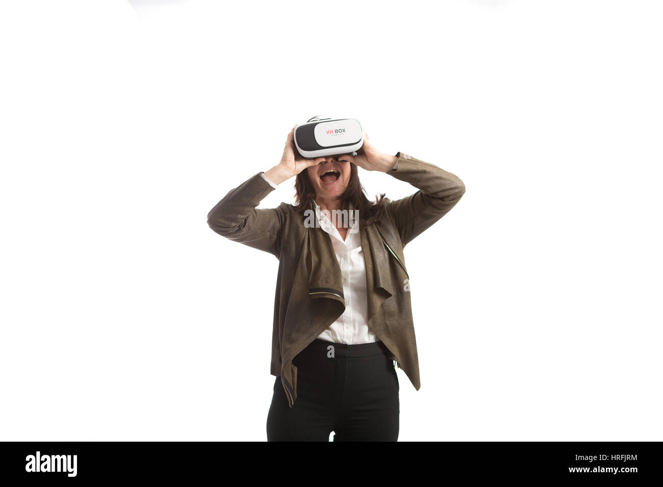 Happy Face VR Headset Stock Photo - Alamy