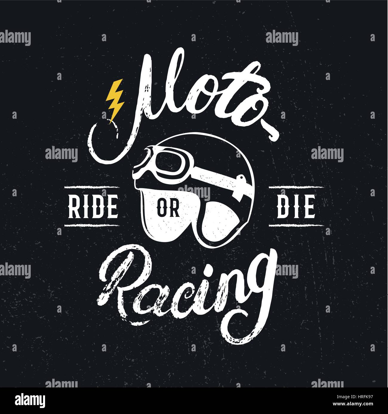 Retro racer helmet and motoracing hand written lettering. Tee shirt ...
