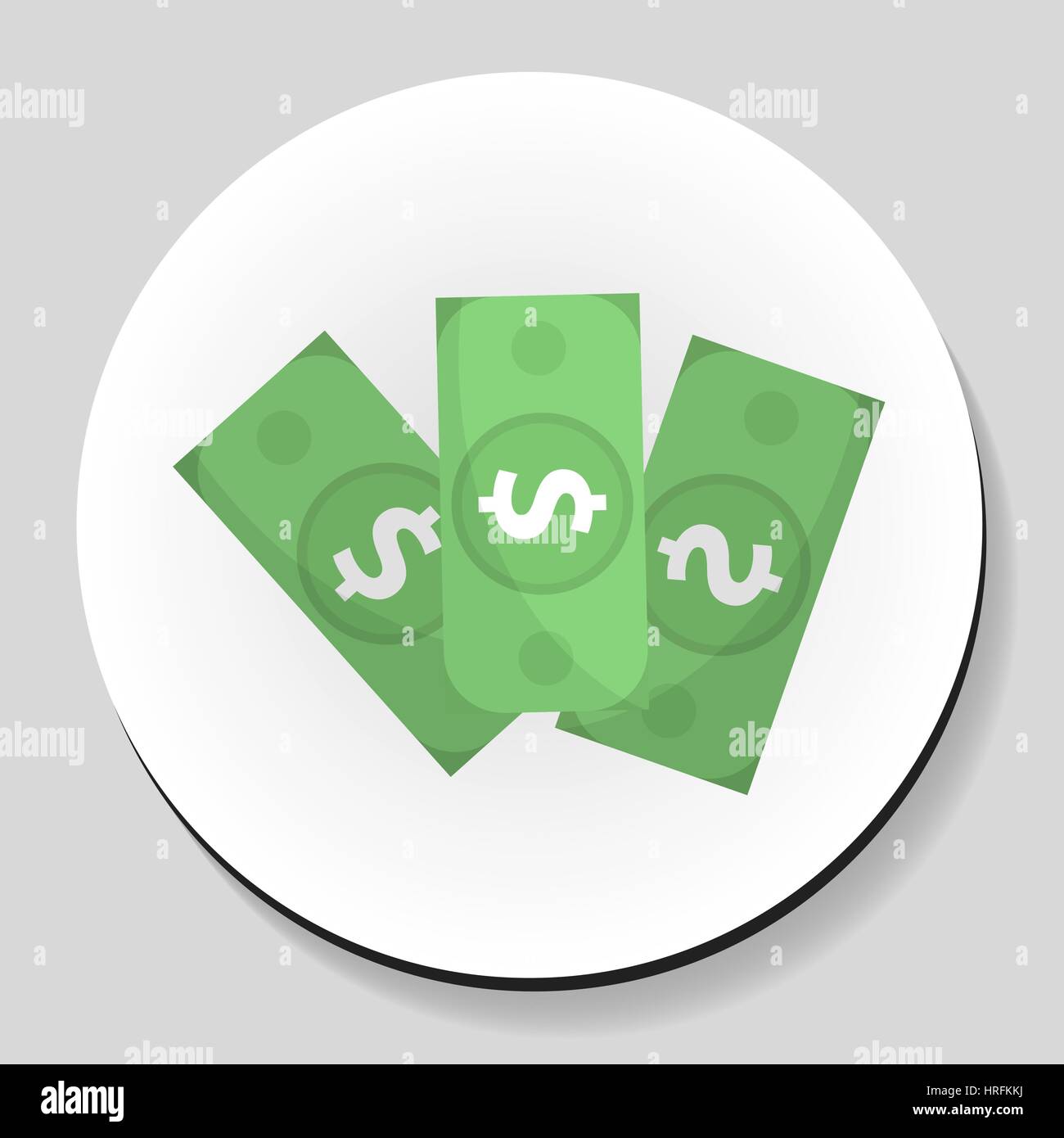 Dollars money sticker icon flat style. Vector illustration Stock Vector ...