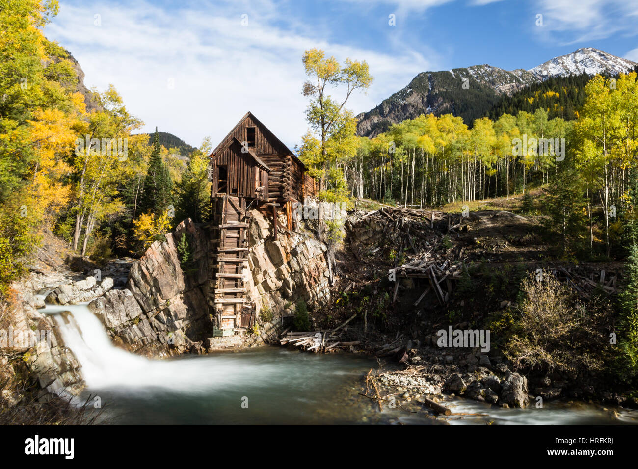 The old abandoned mill near Crystal, Colorado has been restored and is ...