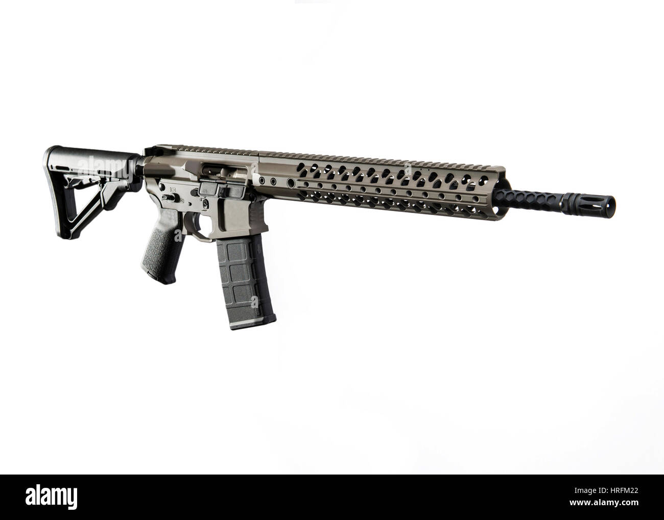 An Assult Rifle with a white background Stock Photo - Alamy