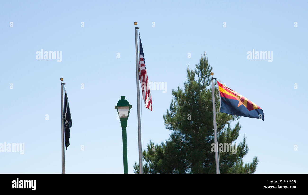 Arizona flag waving in wind hi-res stock photography and images - Alamy