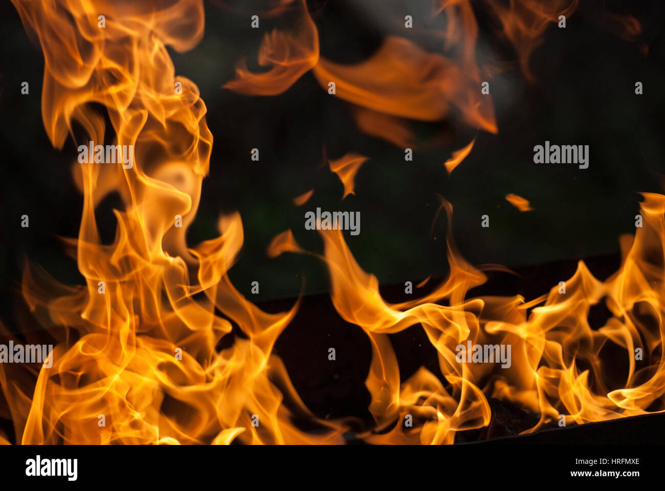 fire flames for background. Camping vacation food cooking Stock Photo ...