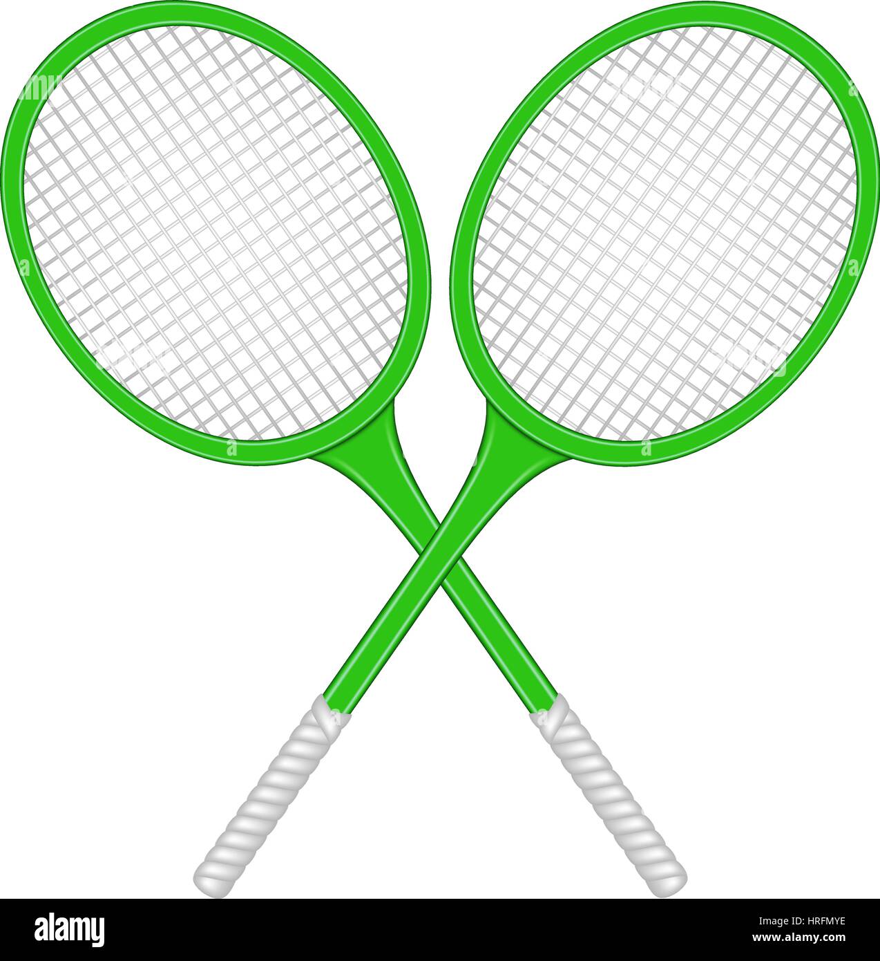 Crossed tennis rackets in retro design on white background Stock Vector ...
