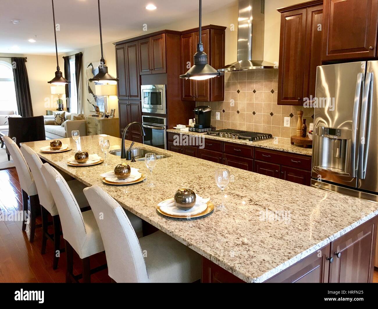 Luxury kitchen in a modern home Stock Photo - Alamy