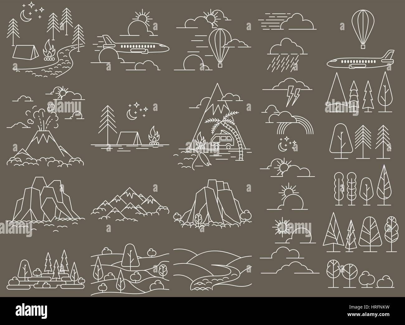 Nature line icon landscapes Stock Vector Image & Art - Alamy