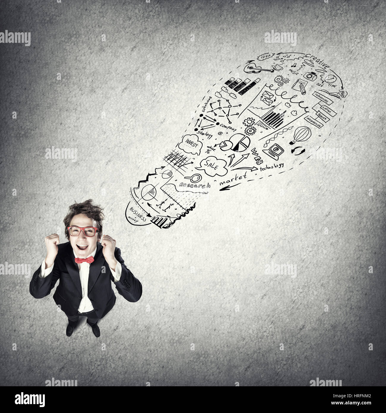 Funny perspective man Stock Photo - Alamy