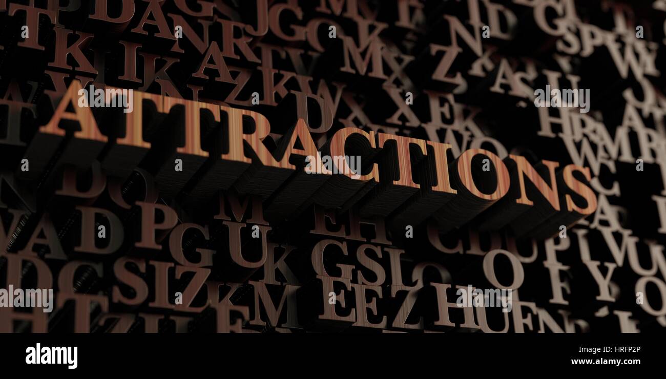 Attractions - Wooden 3D rendered letters/message. Can be used for an ...