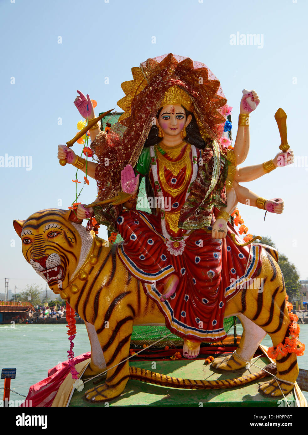 Sculpture of Hindu Goddess Durga Stock Photo - Alamy