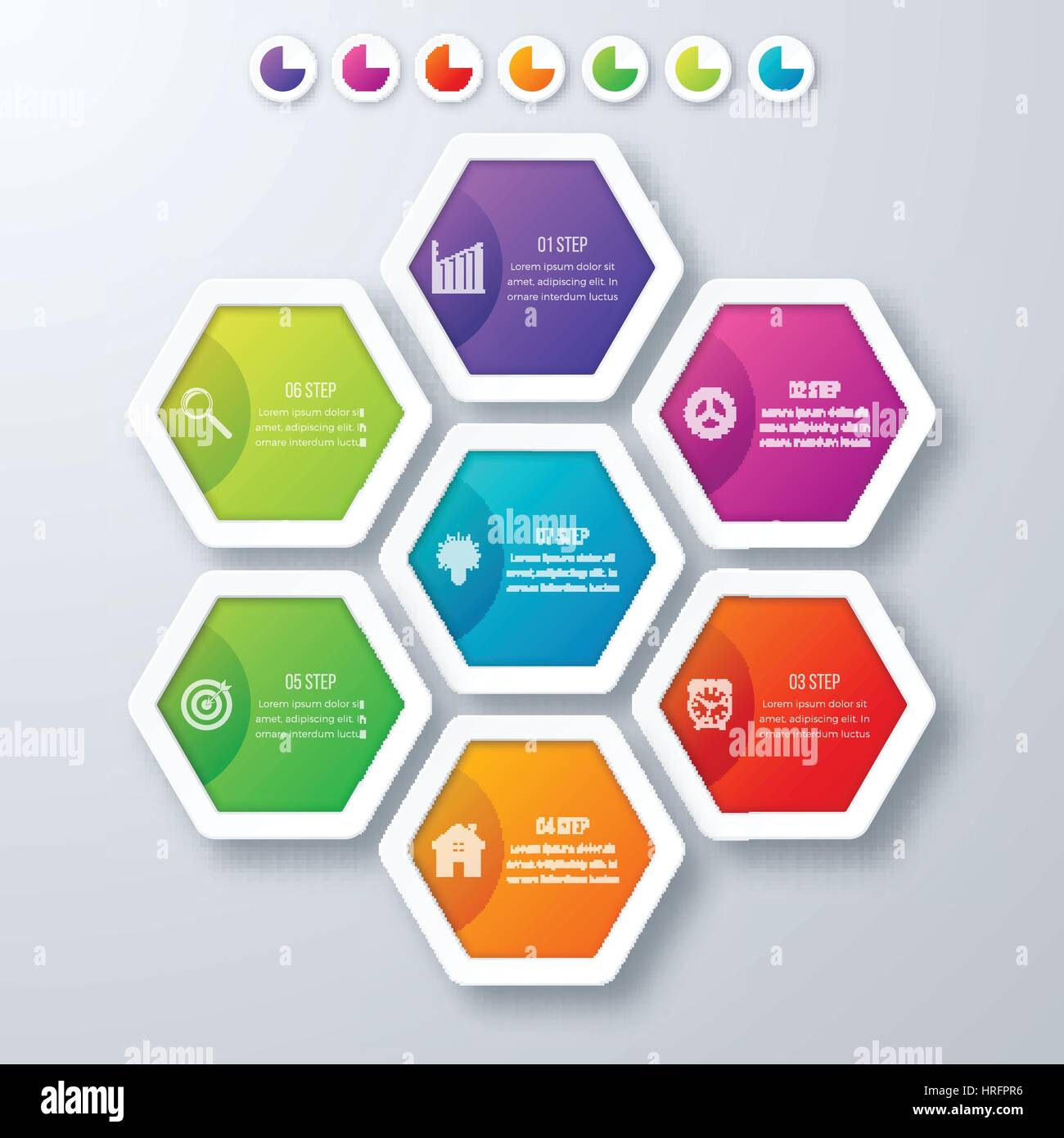 Vector illustration infographics seven hexagons Stock Vector Image ...