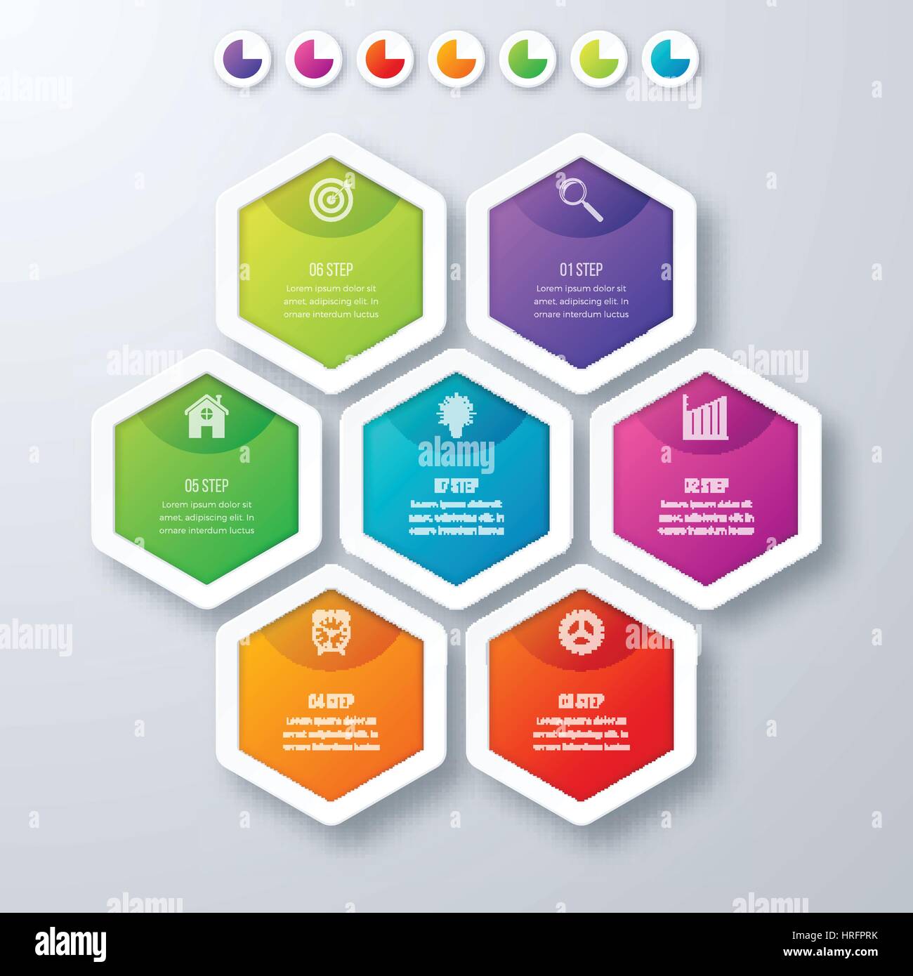 Vector illustration infographics seven hexagons Stock Vector Image ...