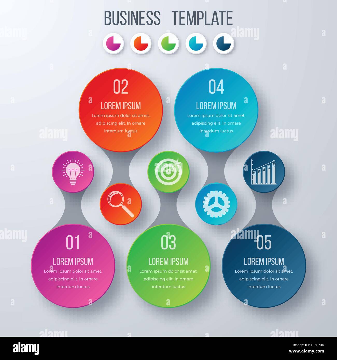 Infographics template five options with circle Stock Vector Image & Art - Alamy
