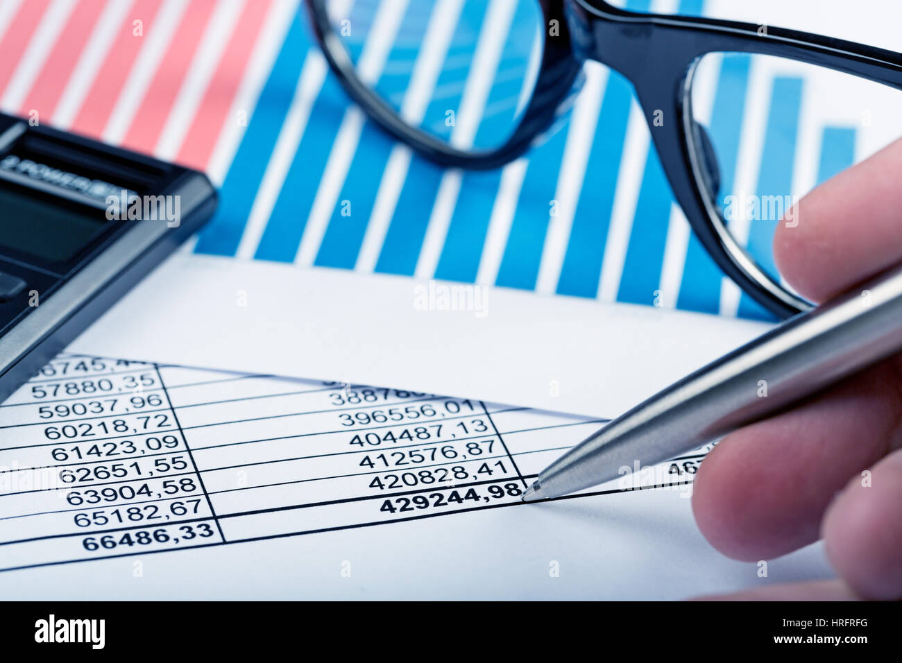 Analysis of table and chart Stock Photo - Alamy