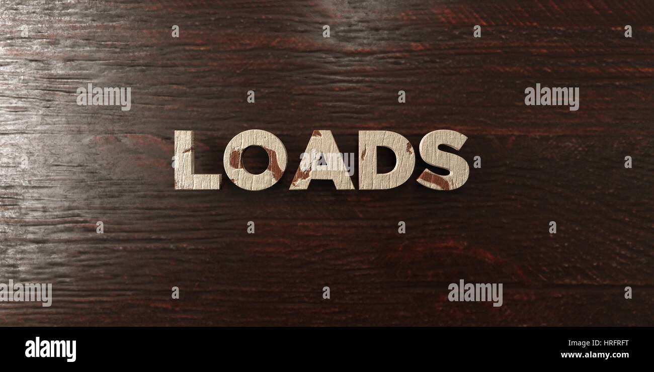 Loads - grungy wooden headline on Maple - 3D rendered royalty free ...