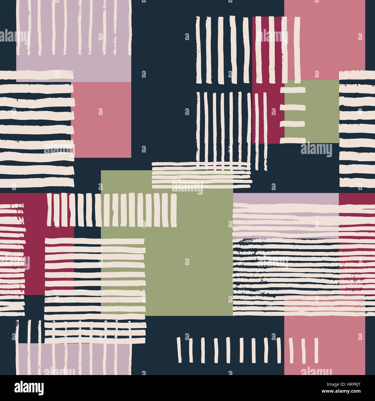 Striped geometric seamless pattern. Hand drawn uneven stripes on ...