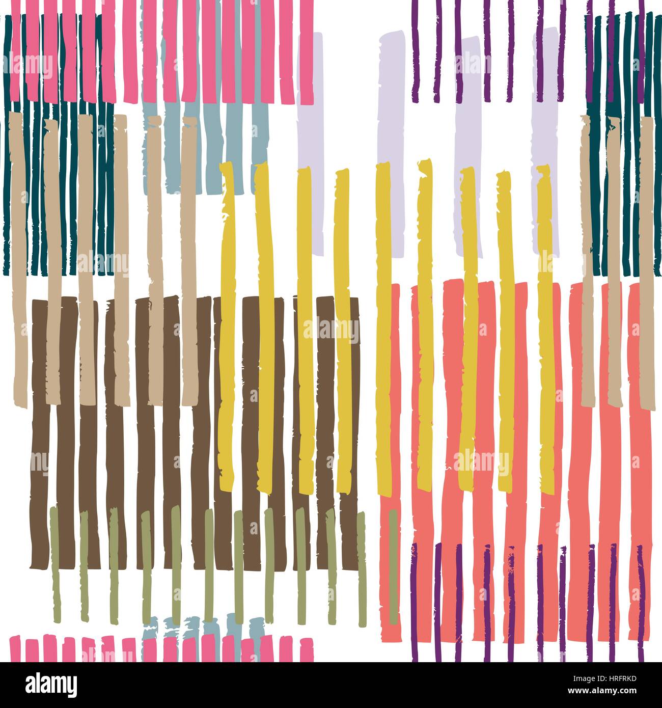 Striped geometric seamless vector pattern.Hand drawn uneven blocks of ...