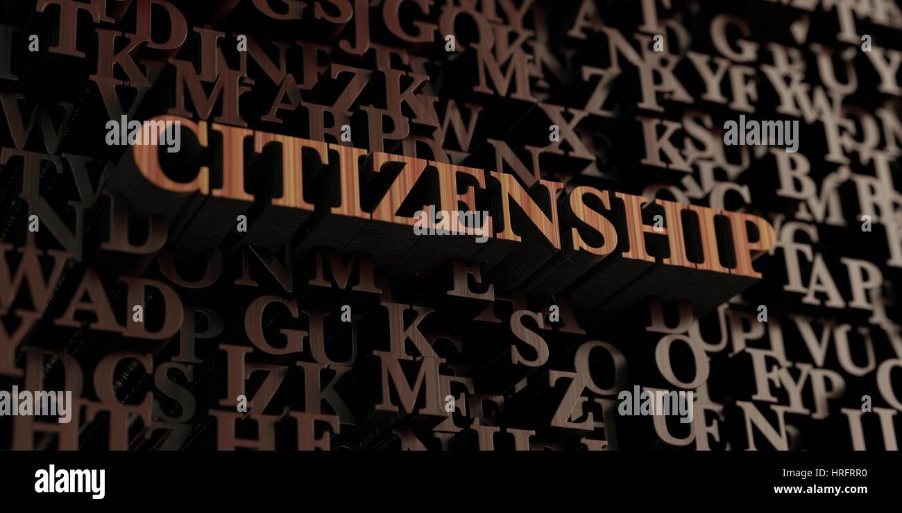 Citizenship - Wooden 3D rendered letters/message. Can be used for an ...