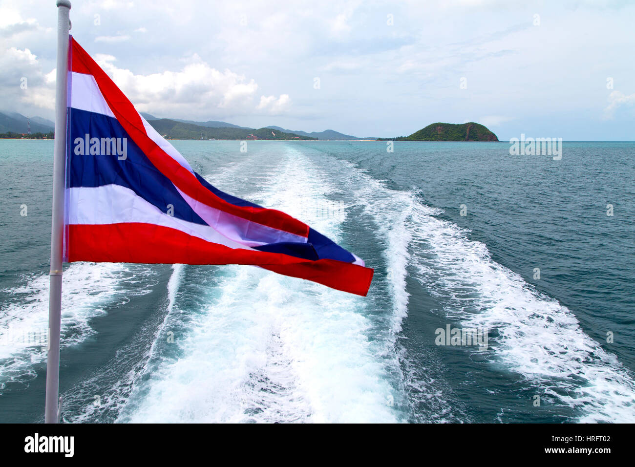 asia myanmar kho samui bay isle waving flag in thailand and south china ...