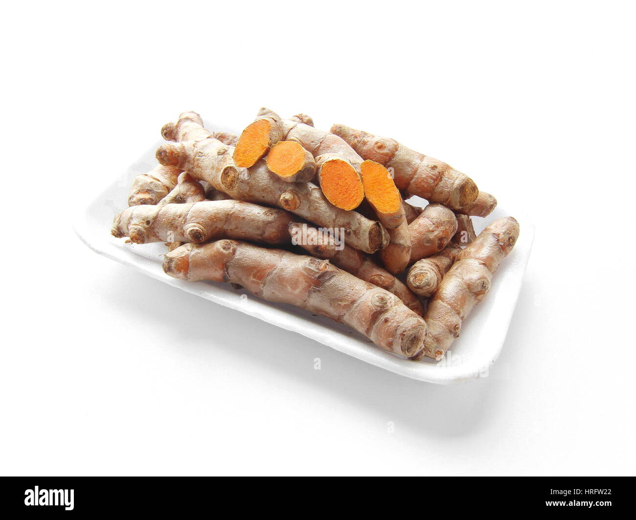 Turmeric or Turmeric Roots Isolated on white background Stock Photo - Alamy