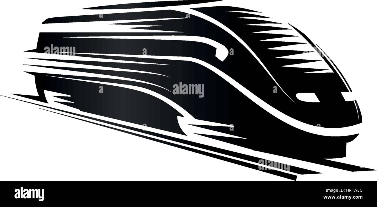 Isolated monochrome modern engraving style train logos set on white ...