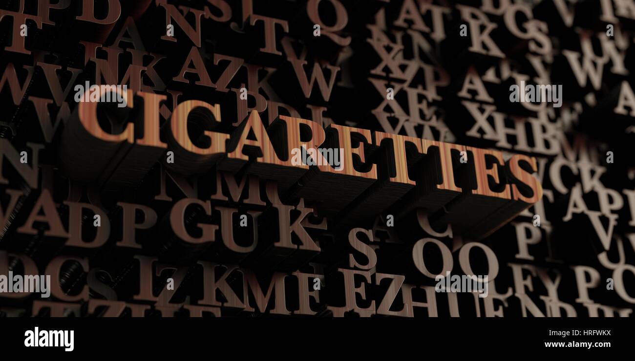 Cigarettes - Wooden 3D rendered letters/message. Can be used for an ...