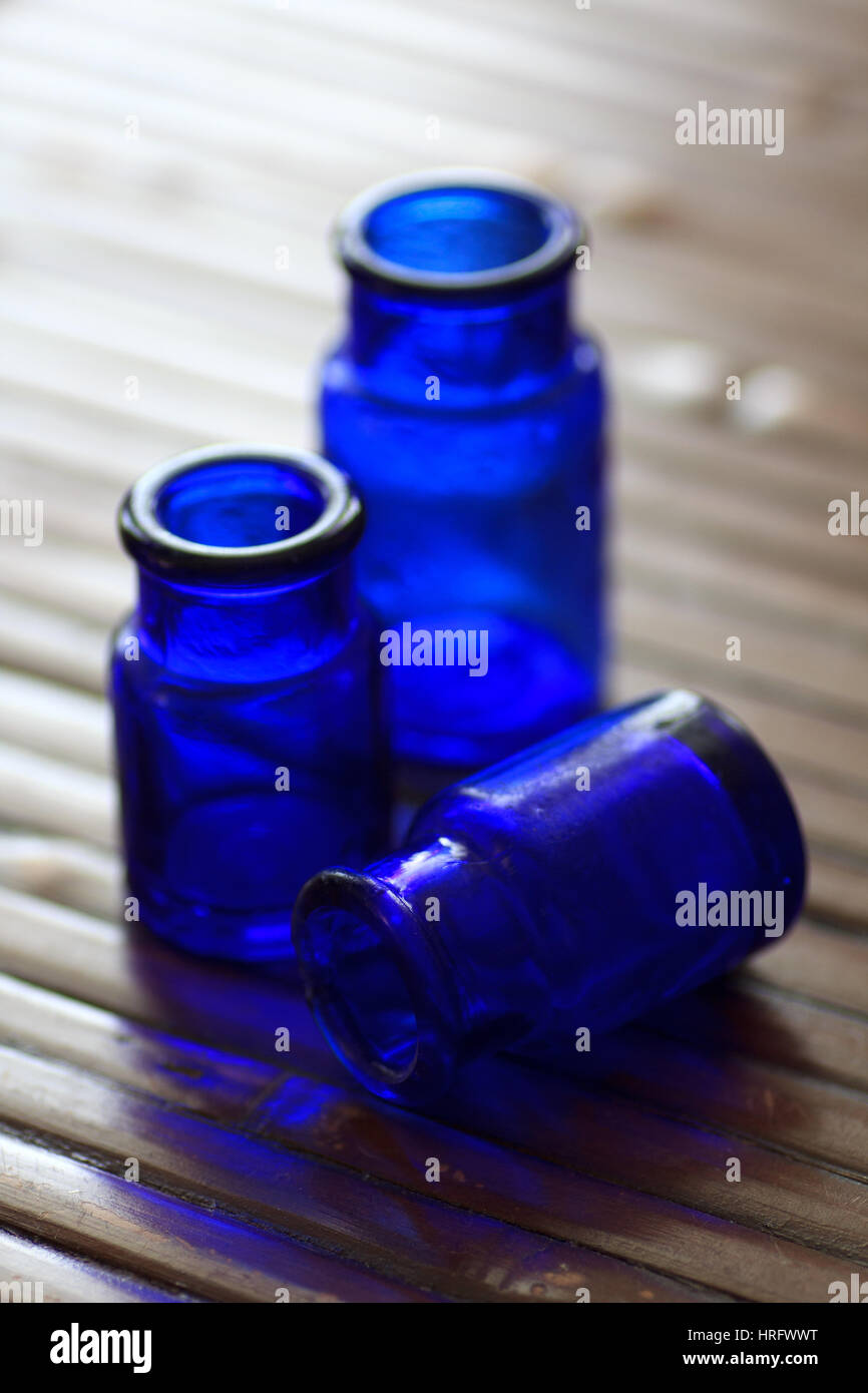 Blue Pill medicine bottles Stock Photo - Alamy