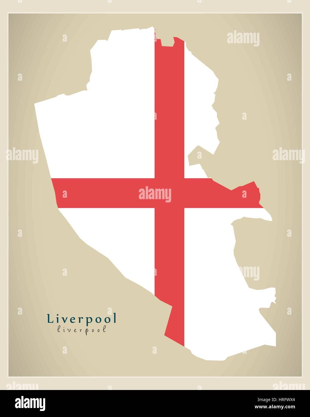 Modern City Map - Liverpool with coloured boroughs illustration Stock ...