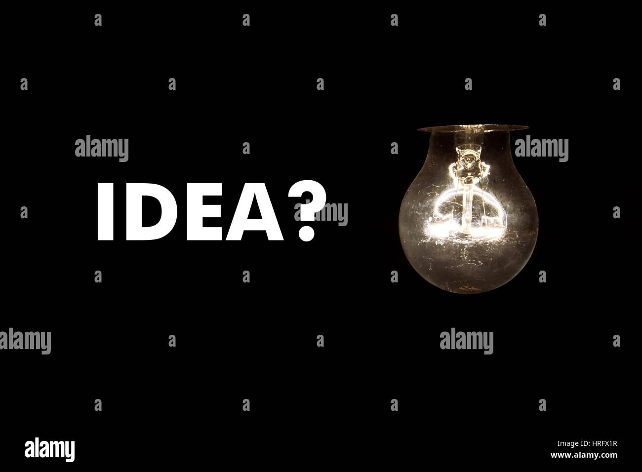 Bulb with text Stock Photo - Alamy