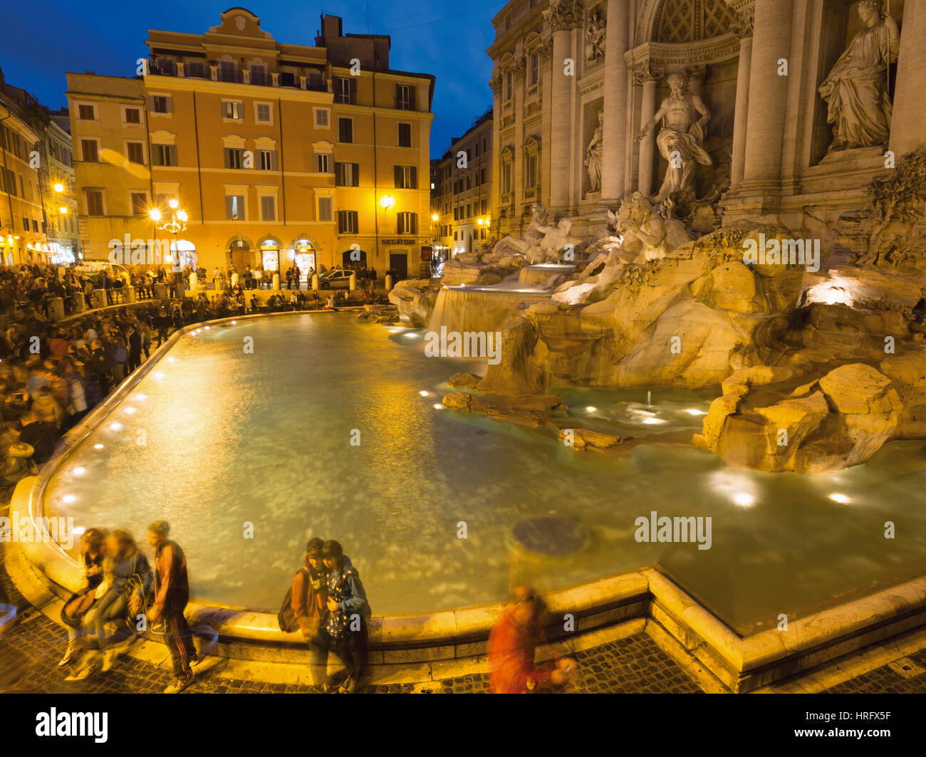 Rome, Italy. The 18th century Baroque Trevi Fountain designed by Nicola ...