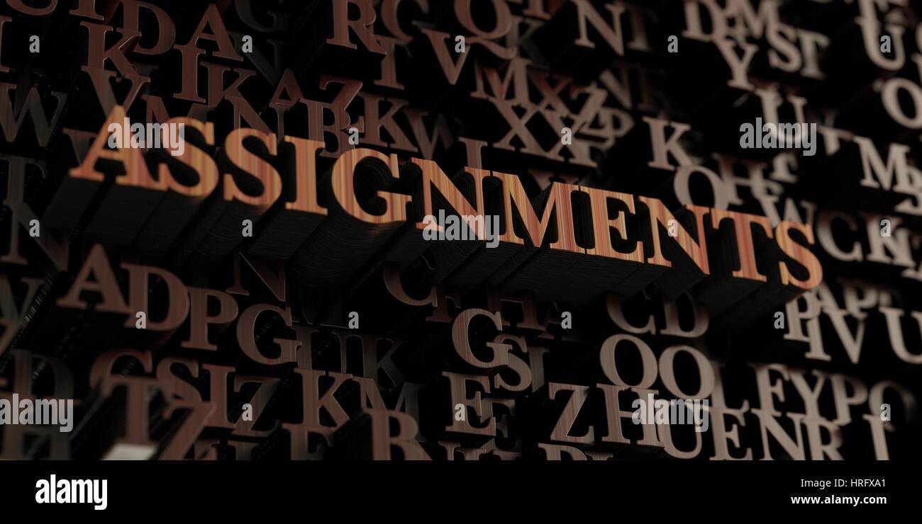 Assignments - Wooden 3D rendered letters/message. Can be used for an ...