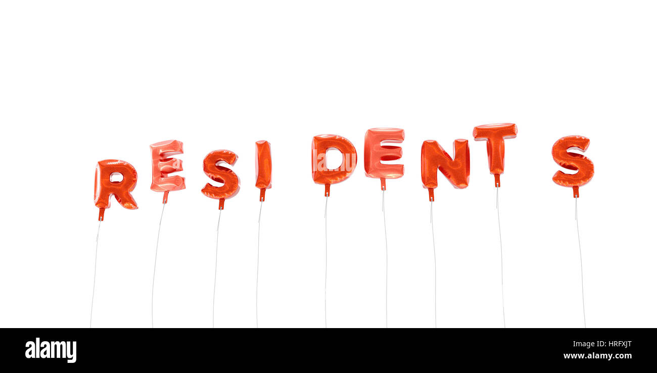 Residents word made from red hi-res stock photography and images - Alamy