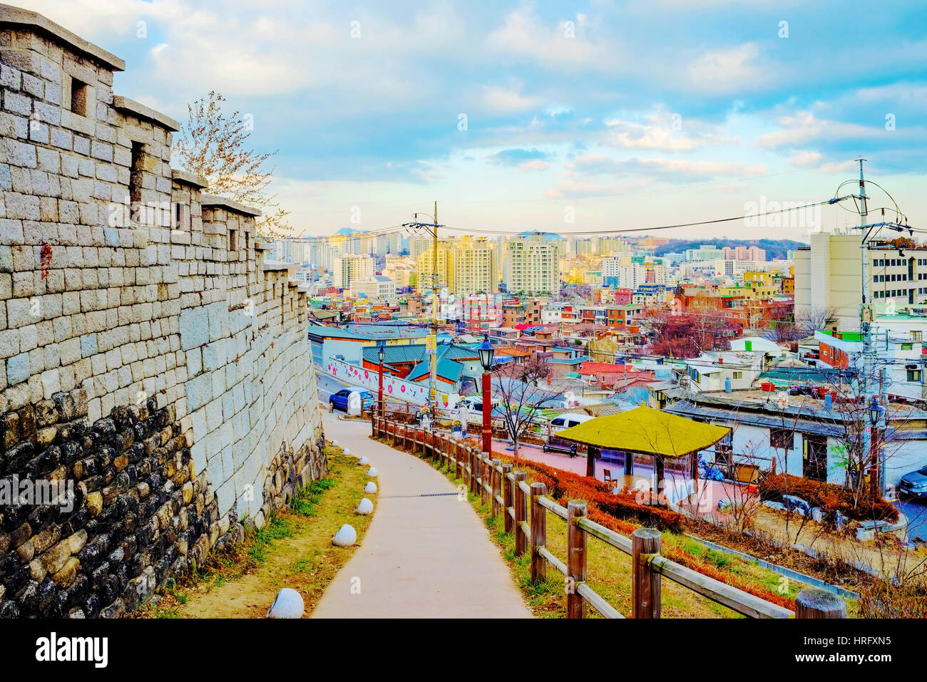 Naksan park in Seoul with buildings Stock Photo - Alamy