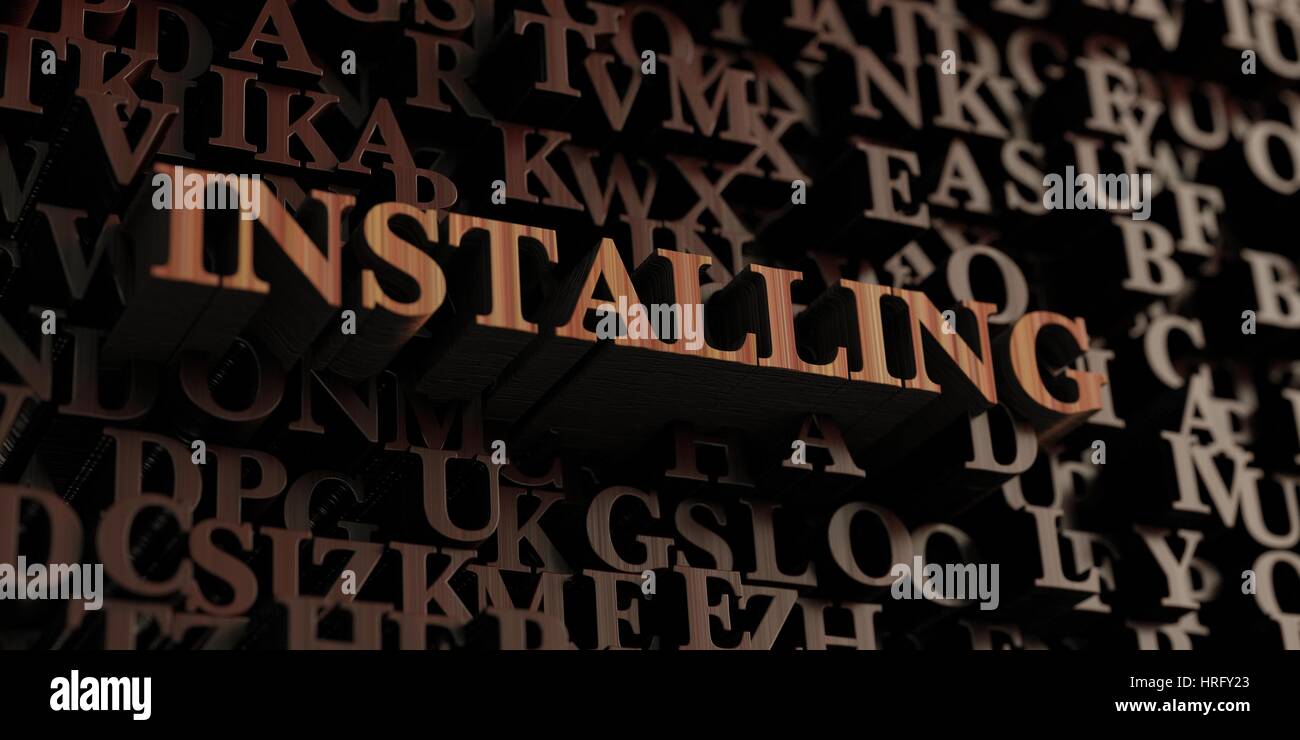 Installing - Wooden 3D rendered letters/message. Can be used for an ...