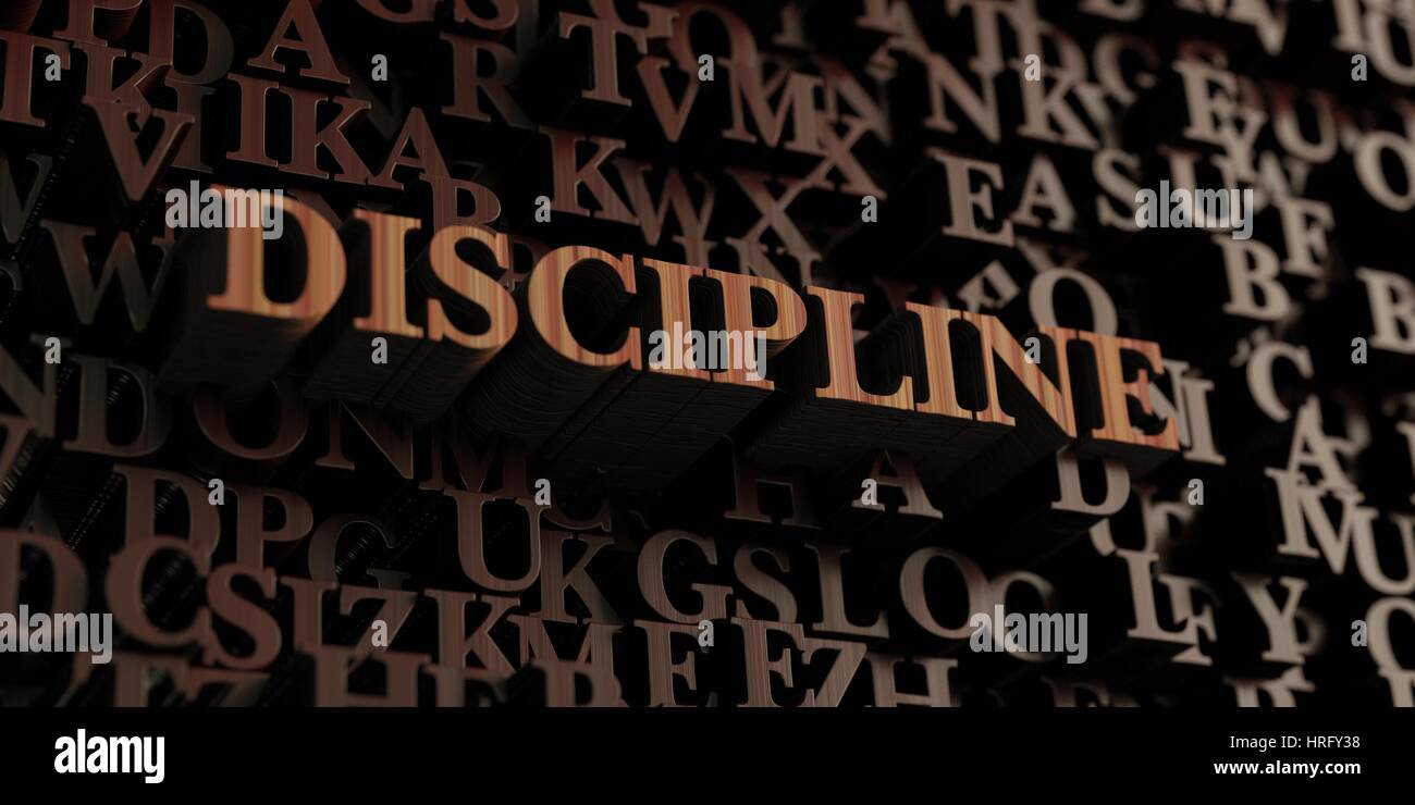 Discipline - Wooden 3D rendered letters/message. Can be used for an ...