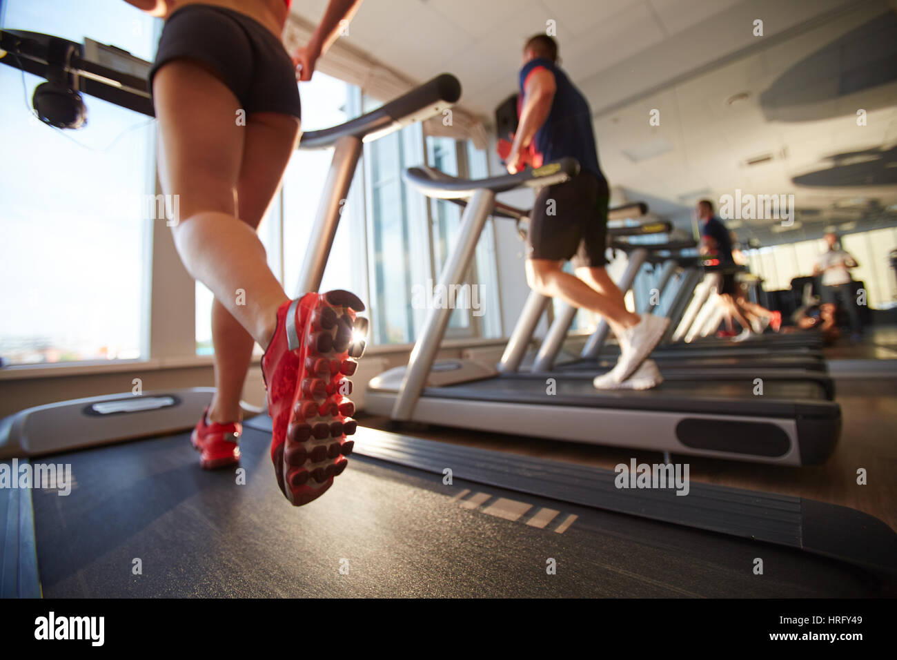Female legs running on treadmill hi-res stock photography and images ...