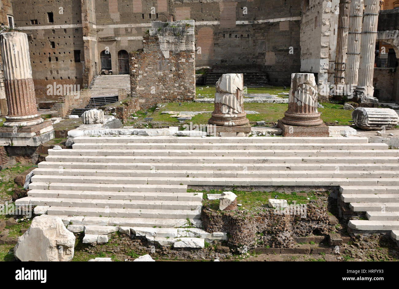 Marble steps of the Imperial forum of Emperor Augustus. Rome, Italy ...