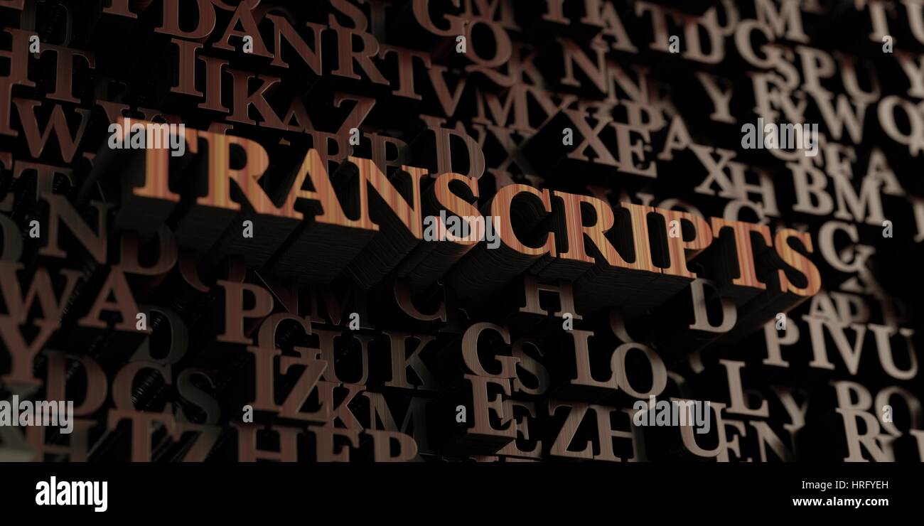 Transcripts - Wooden 3D rendered letters/message. Can be used for an ...