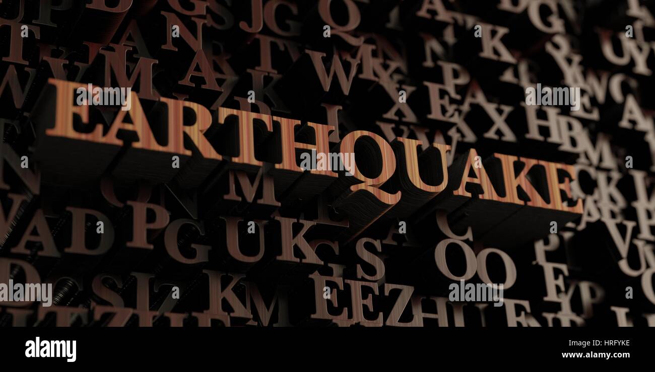 Earthquake - Wooden 3D rendered letters/message. Can be used for an ...